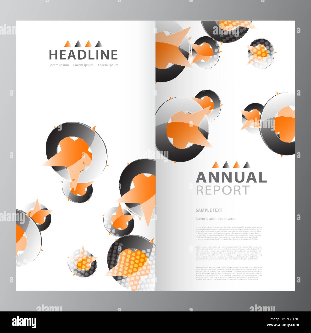 Annual colorful business report template design layout Stock Vector ...