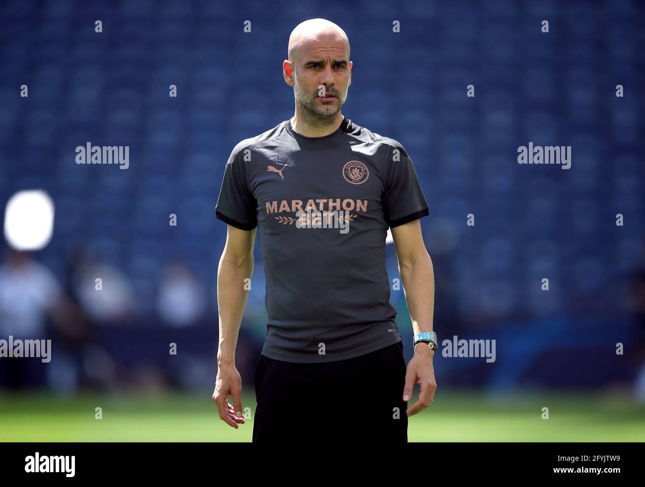 Manchester City manager Pep Guardiola during a training session ahead ...