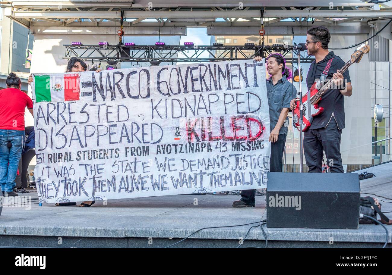 Saul Torres and His Group Protest about the disappearance of 43 Mexican ...