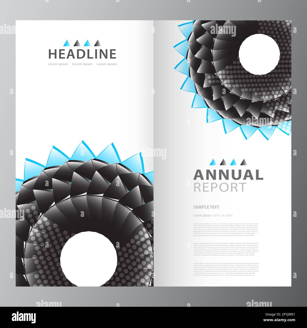 Annual colorful business report template design layout Stock Vector ...