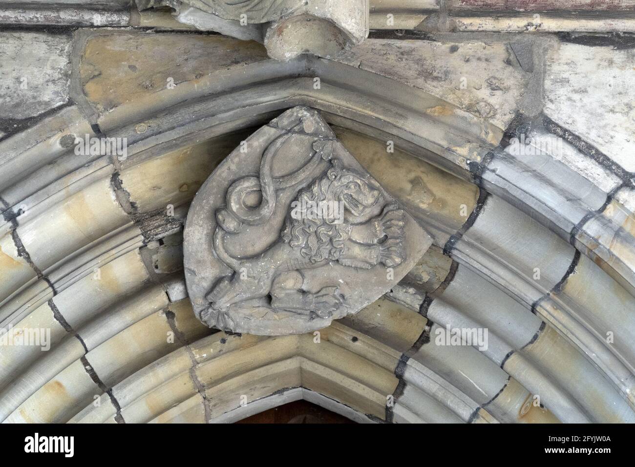 kingdom of bohemia emblem portal in Prague dome caste building detail ...