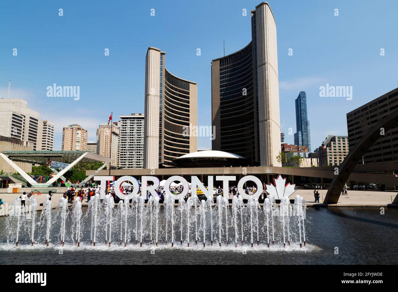 Fountain in front of Toronto City Hall in Toronto, Ontario, Canada ...