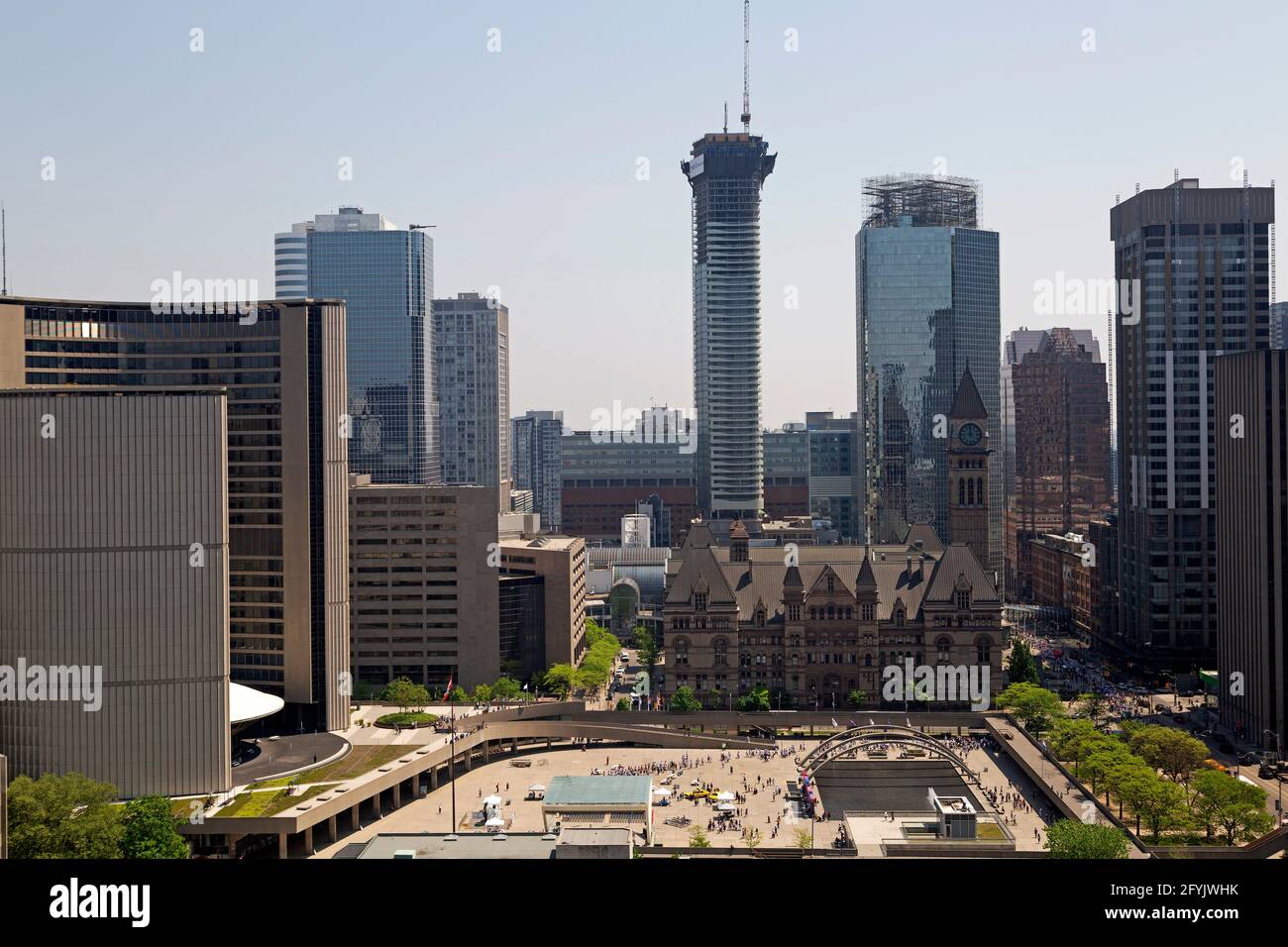 Toronto City Hall in downtown Toronto, Ontario, Canada. Both the New ...