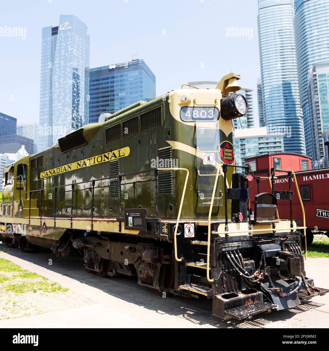 Locomotive displayed outdoors at Toronto Railway Museum in Toronto ...