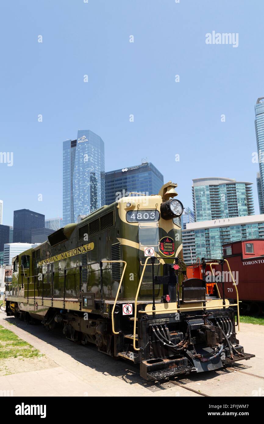 Locomotive displayed outdoors at Toronto Railway Museum in Toronto ...