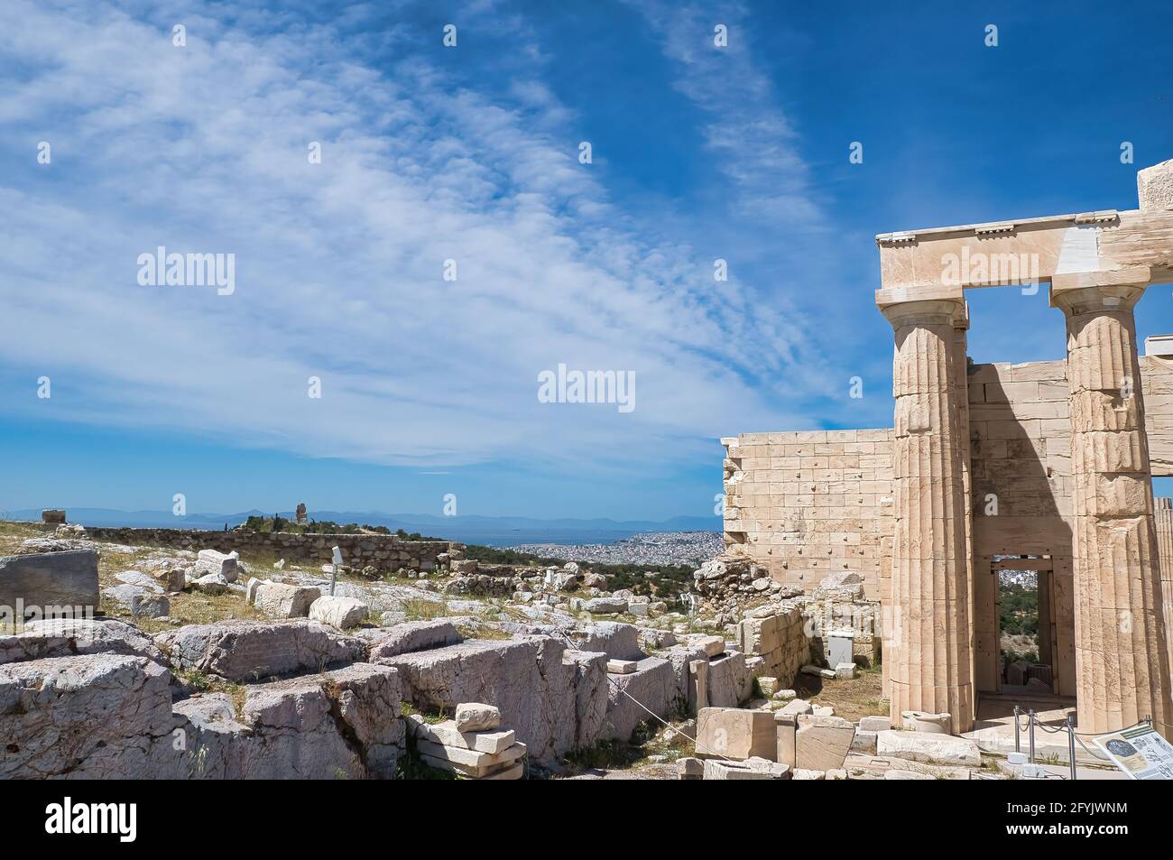 ATHENS, GREECE - May 18, 2021: Acropolis, Parthenon Propylaea, The ...