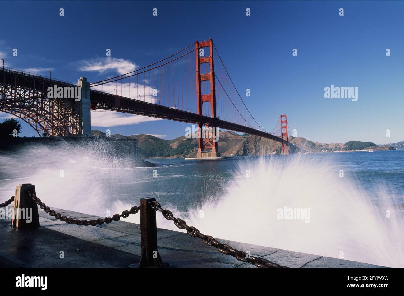 Golden Gate Bridge and splashing surf Stock Photo - Alamy