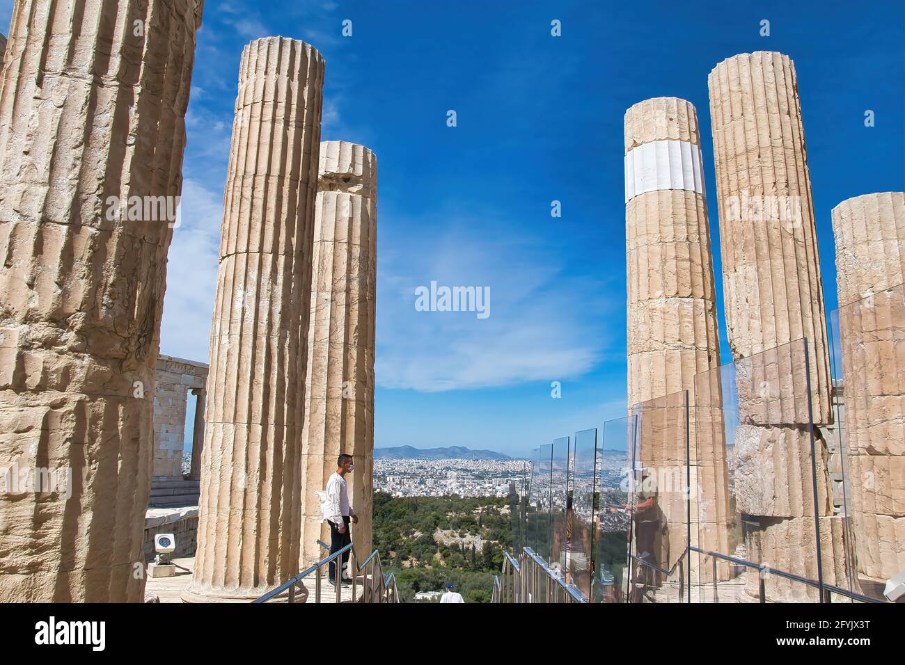 ATHENS, GREECE - May 18, 2021: Acropolis, Parthenon Propylaea, The ...