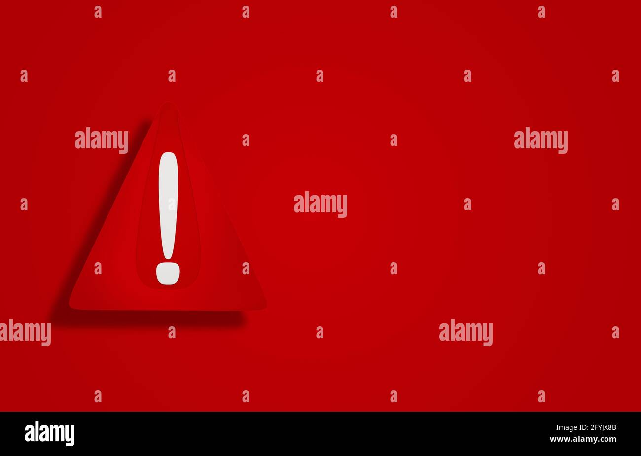 3d-illustration red warning sign design Stock Photo - Alamy