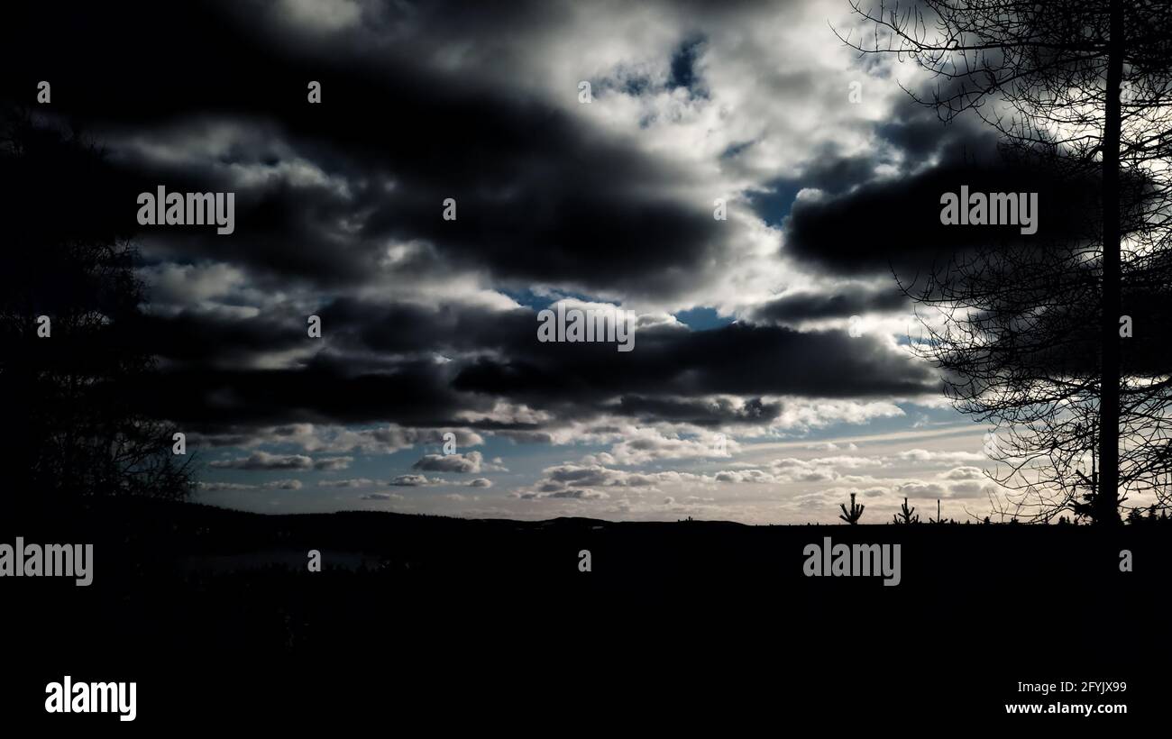 High contrast shot of clouds in northern Sweden Stock Photo - Alamy