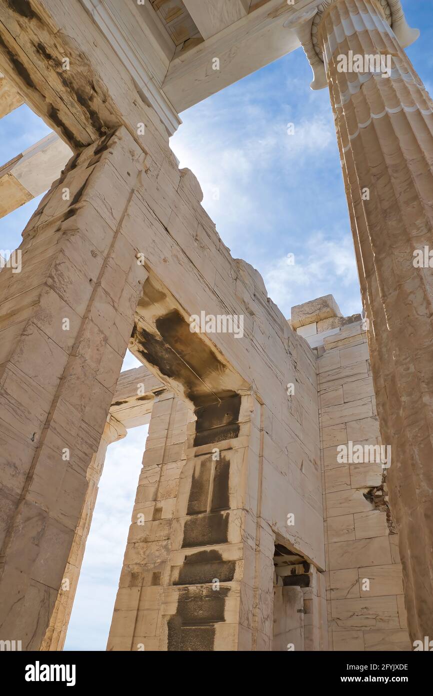 ATHENS, GREECE - May 18, 2021: Acropolis, Parthenon Propylaea, The ...