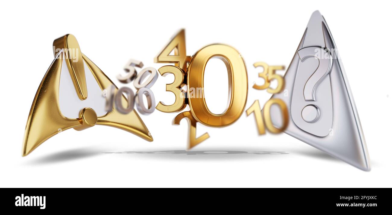 warning attention and question mark golden zero symbol. 0 and changing ...