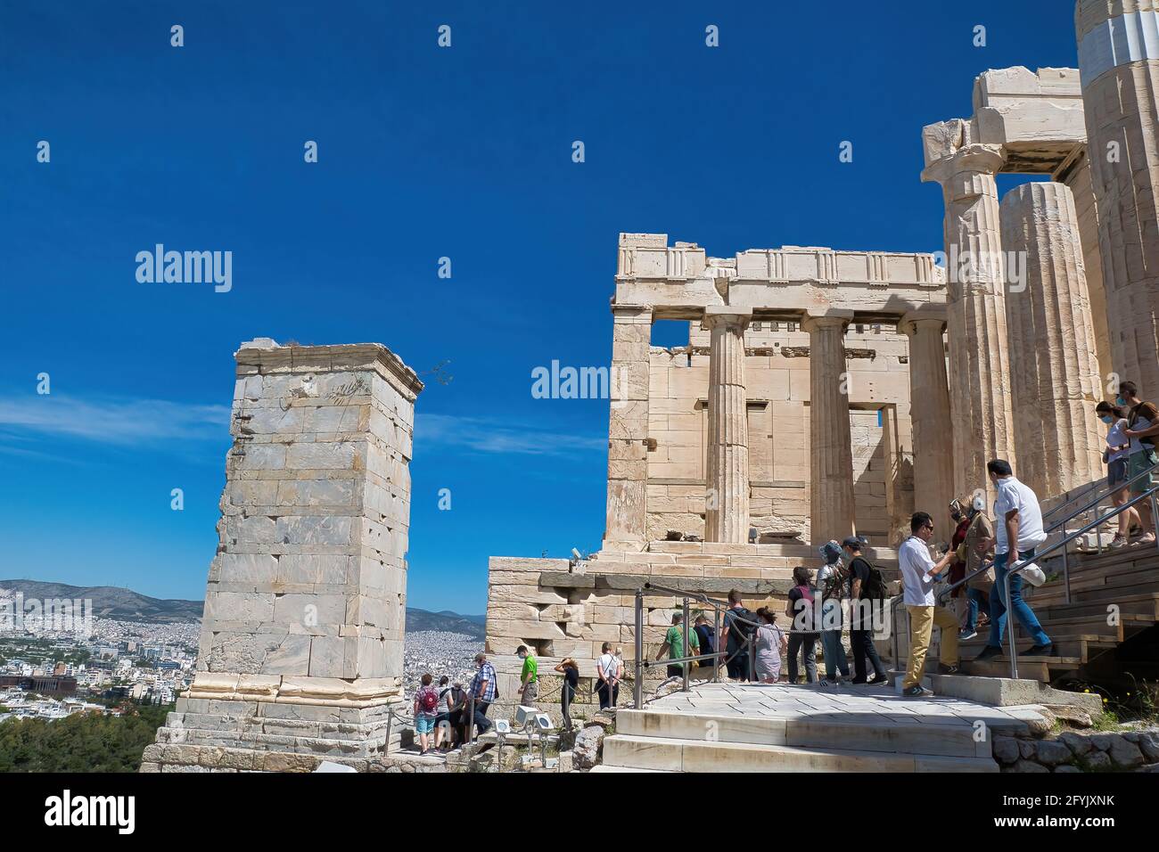 ATHENS, GREECE - May 18, 2021: Acropolis, Parthenon Propylaea, The ...