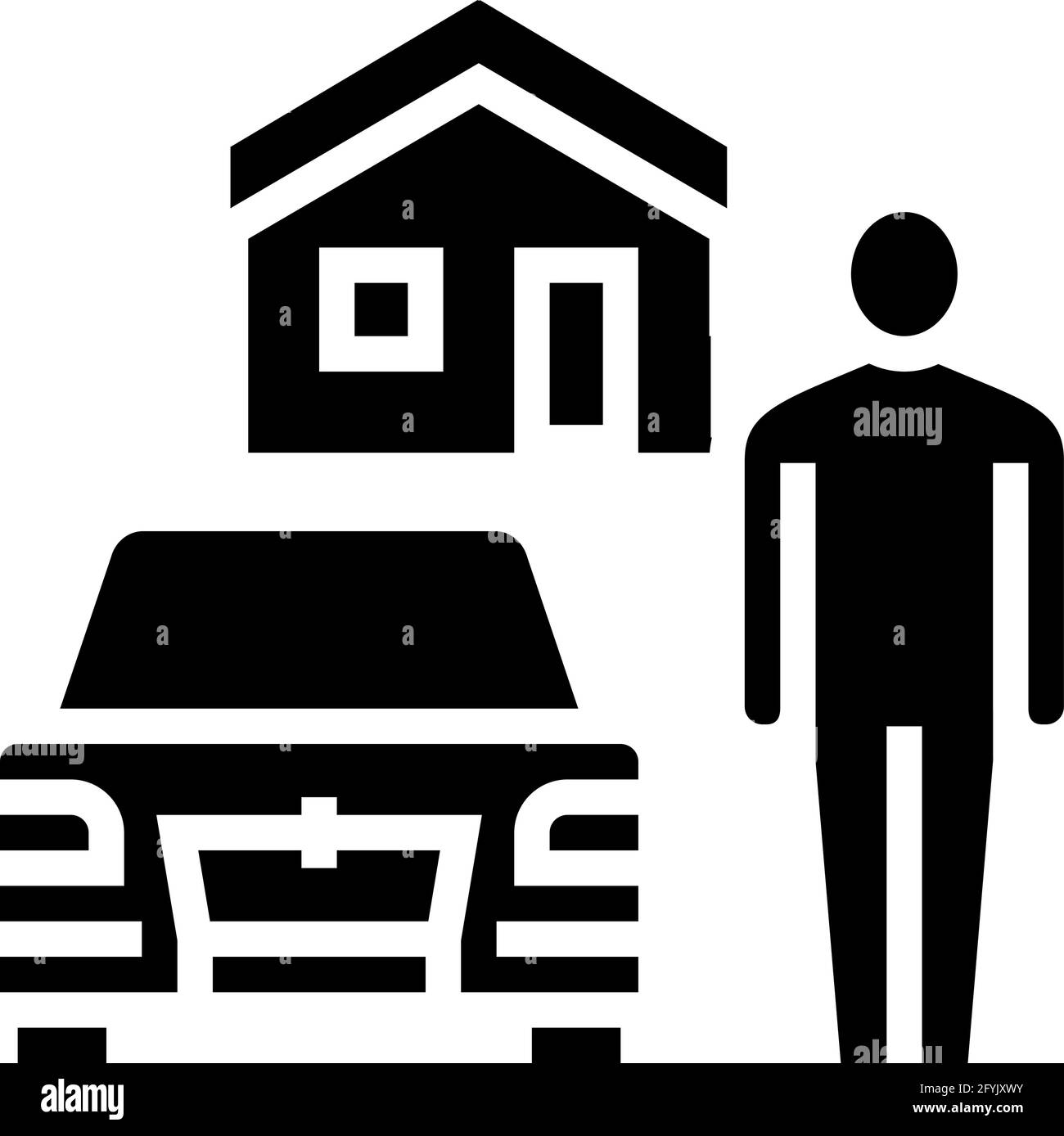 resting house on motel territory glyph icon vector illustration Stock ...