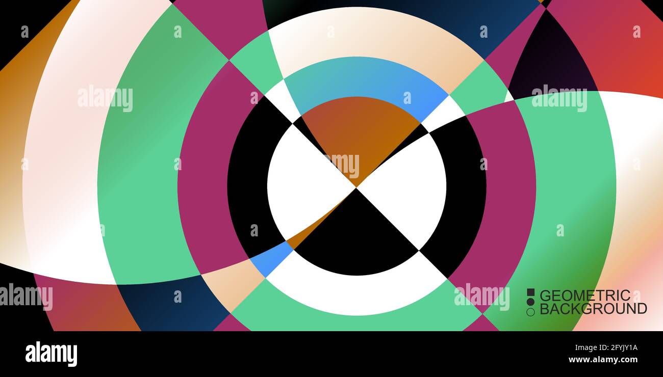 Abstract colorful background template with blended geometric shapes ...