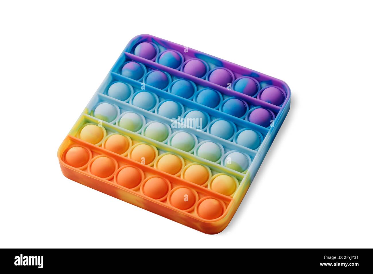 Close up of Pop it toy silicone isolated on white background with ...