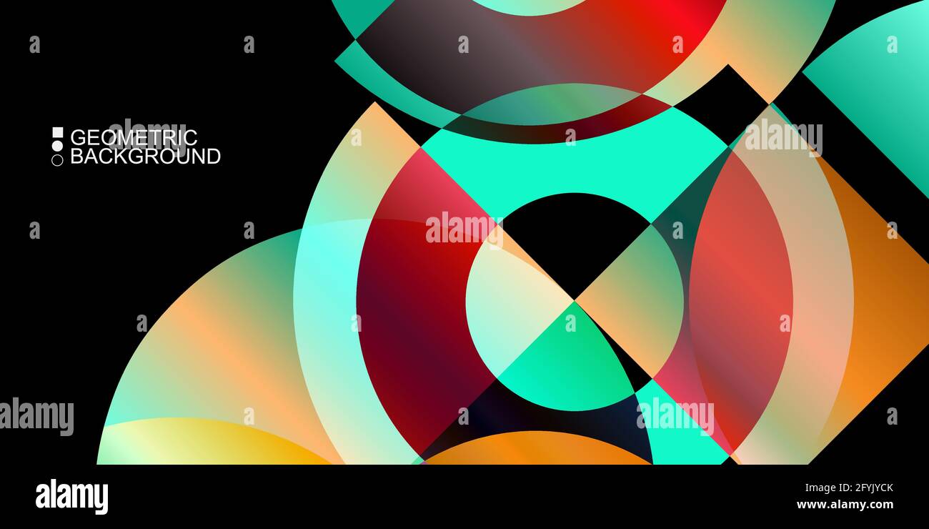Abstract colorful background template with blended geometric shapes ...