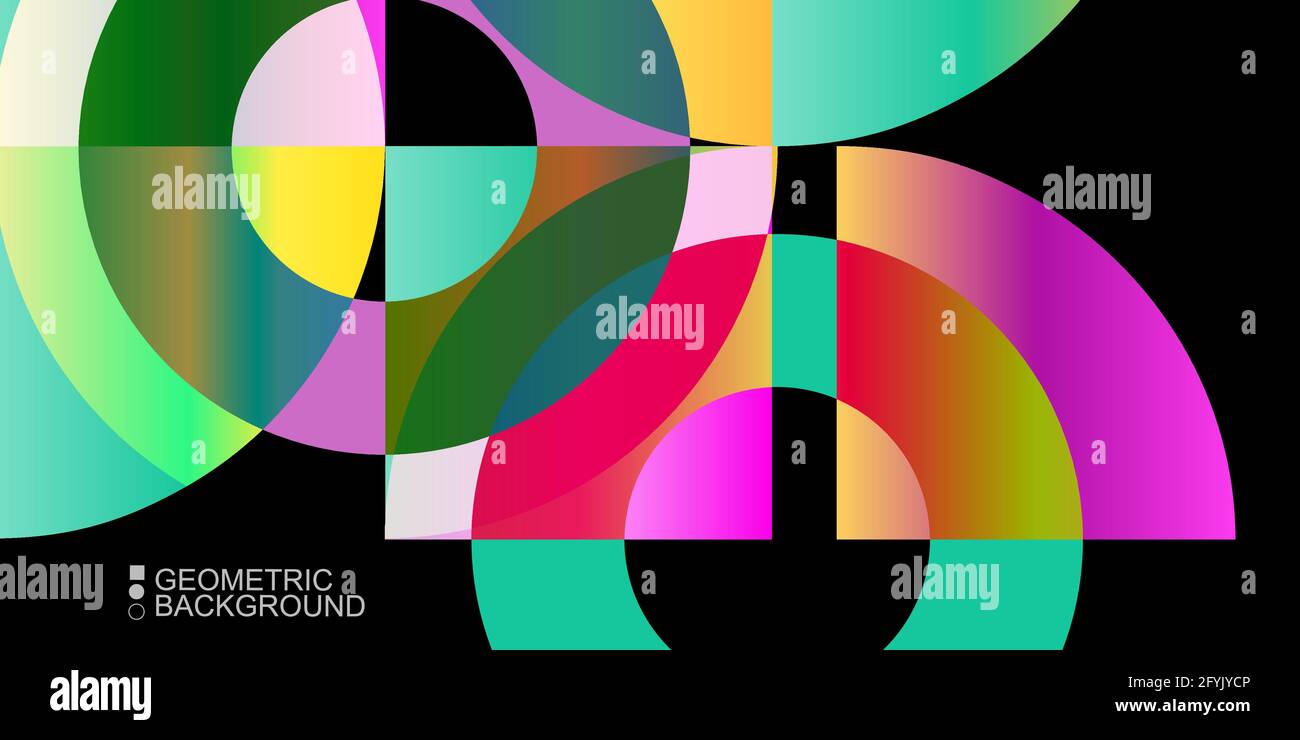 Abstract colorful background template with blended geometric shapes ...