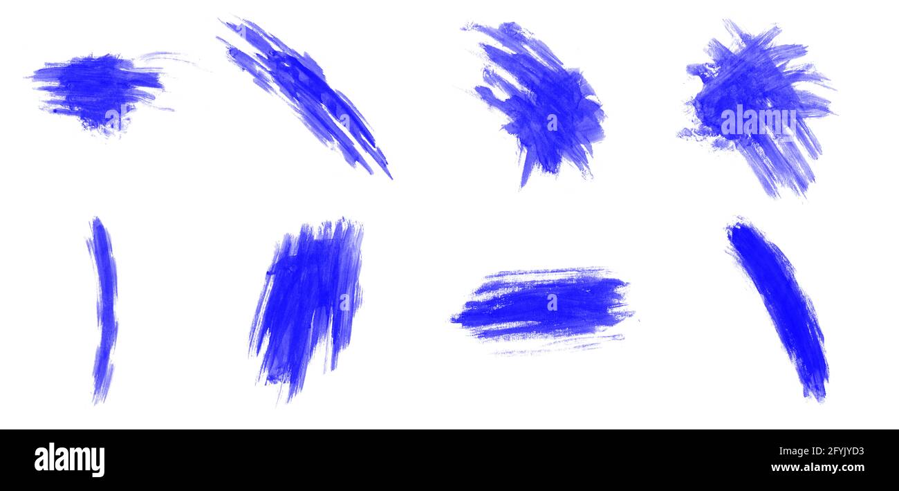 Beautiful blue brushes illustration for painting. Abstract isolated ...