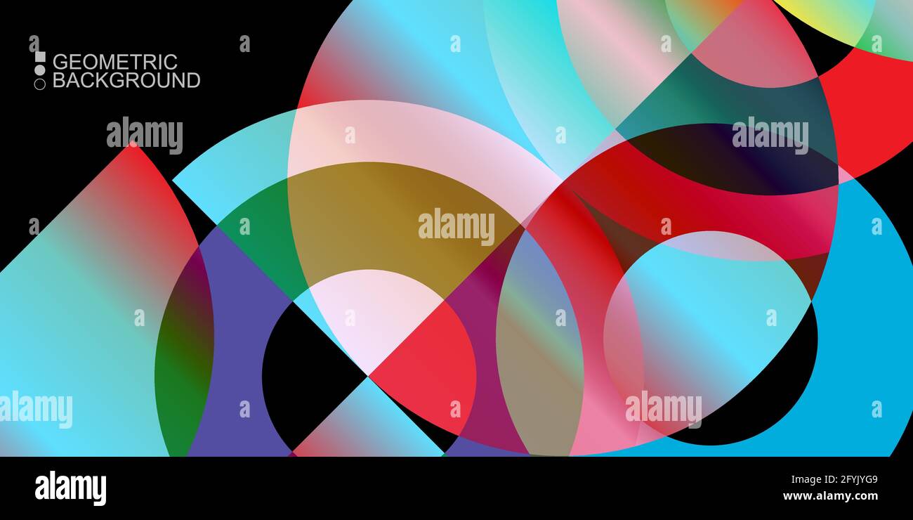 Abstract colorful background template with blended geometric shapes ...