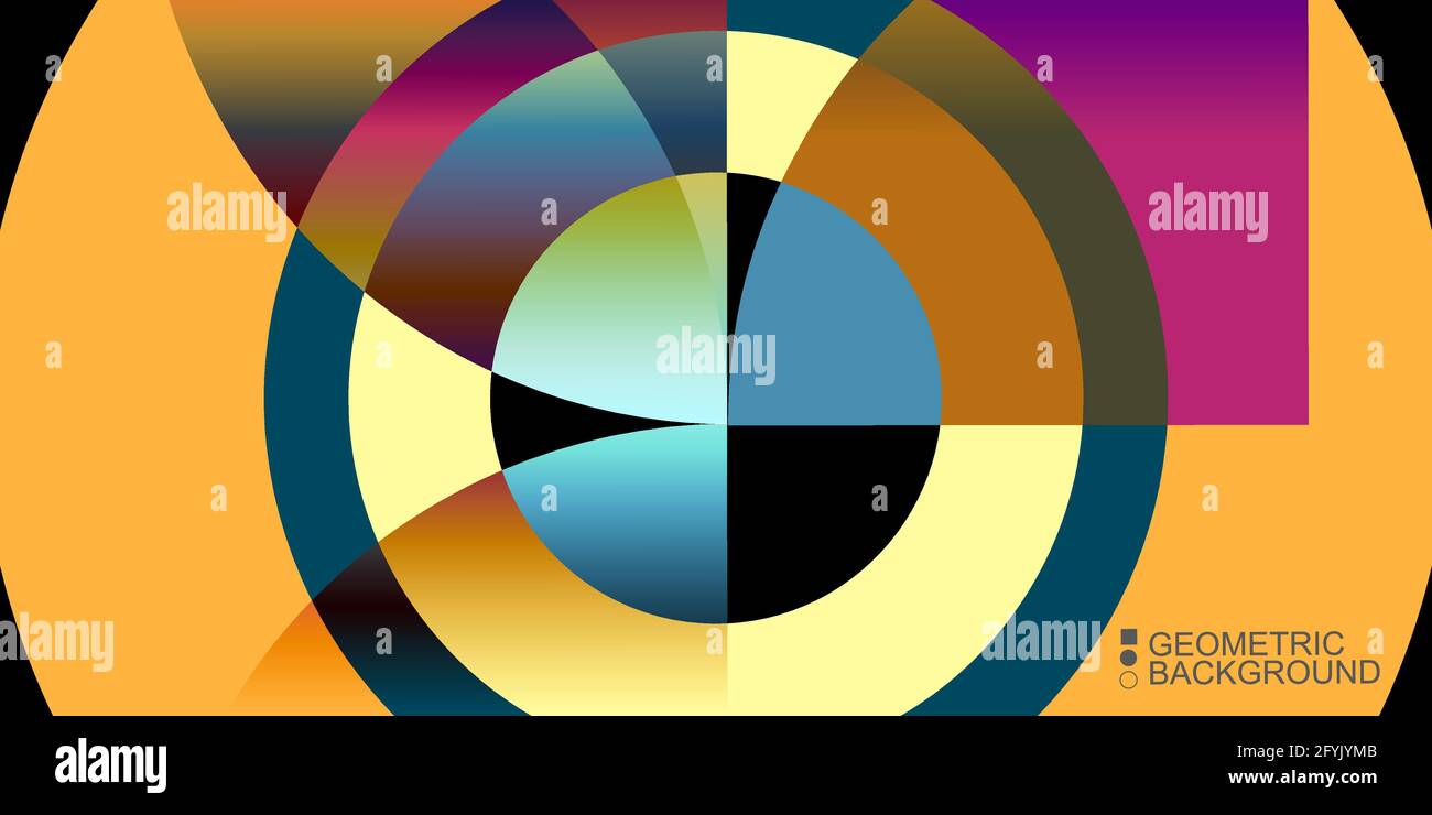 Abstract colorful background template with blended geometric shapes ...