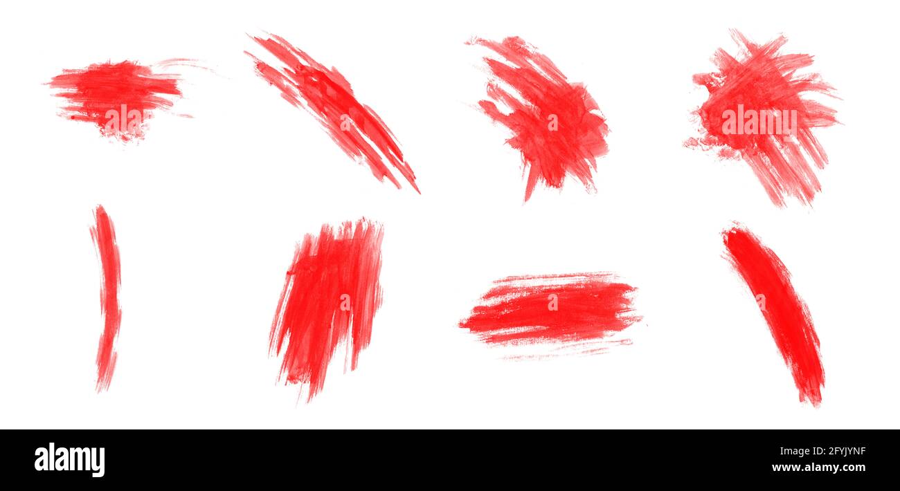Beautiful red brushes illustration for painting. Abstract isolated ...