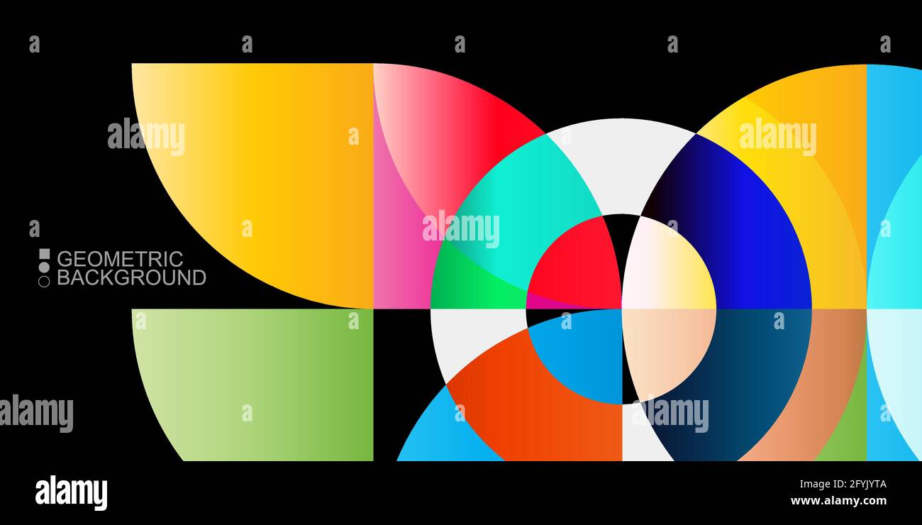 Abstract colorful background template with blended geometric shapes ...