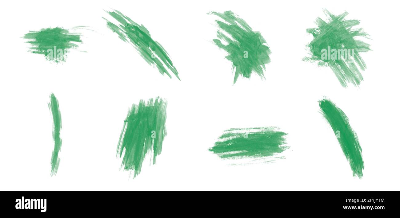 Beautiful green brushes illustration for painting. Abstract isolated ...