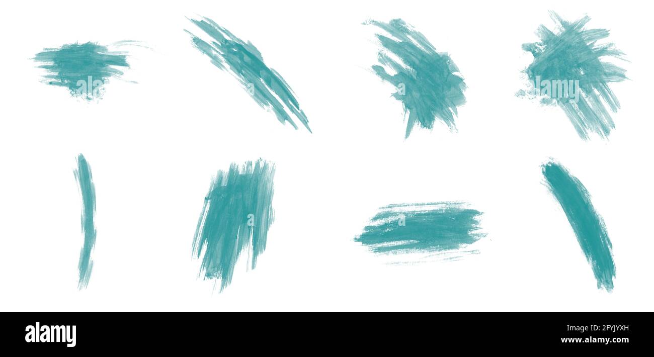 Beautiful turquoise brushes illustration for painting. Abstract ...
