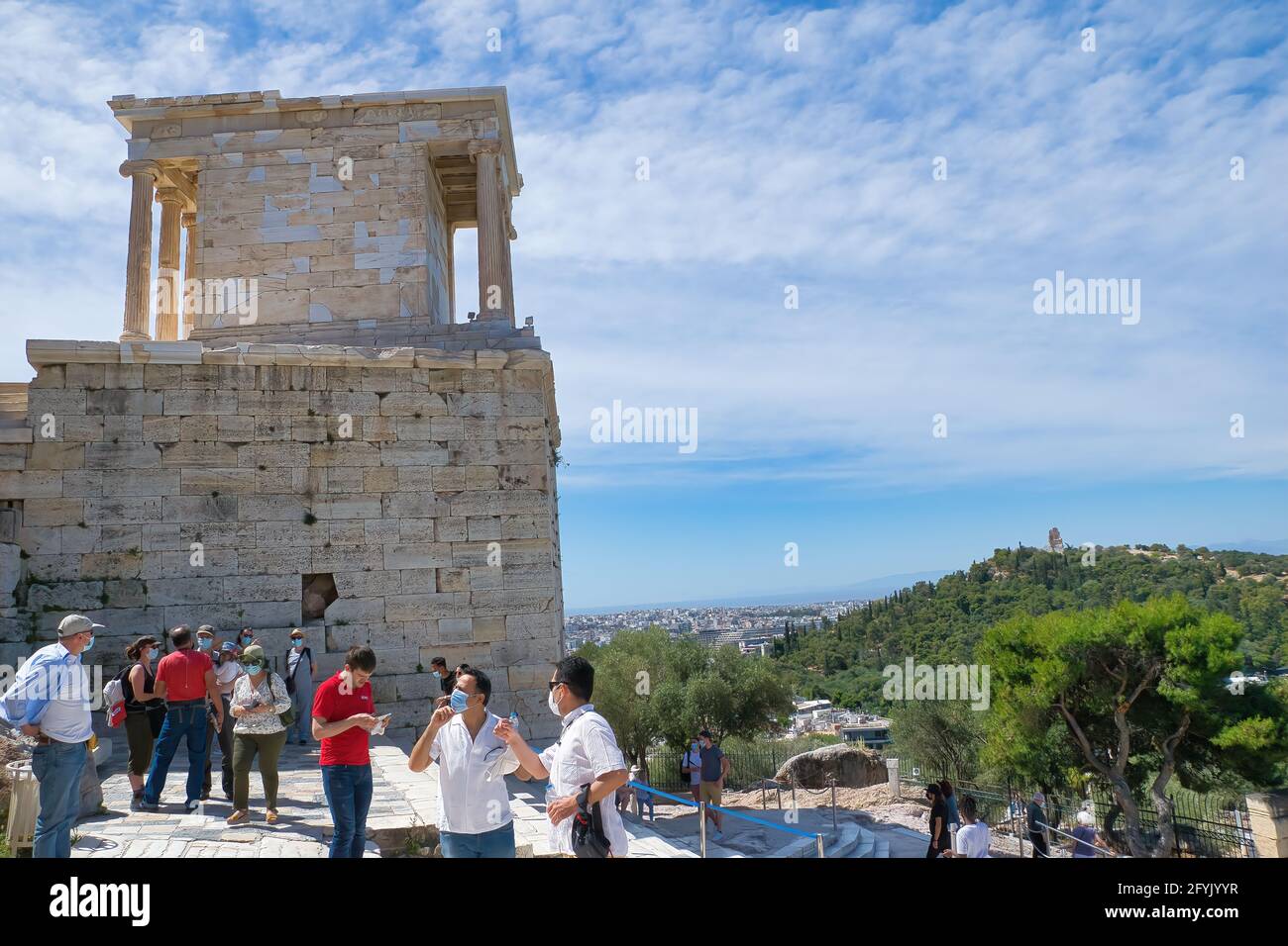 ATHENS, GREECE - May 18, 2021: Acropolis, Parthenon Propylaea, The ...