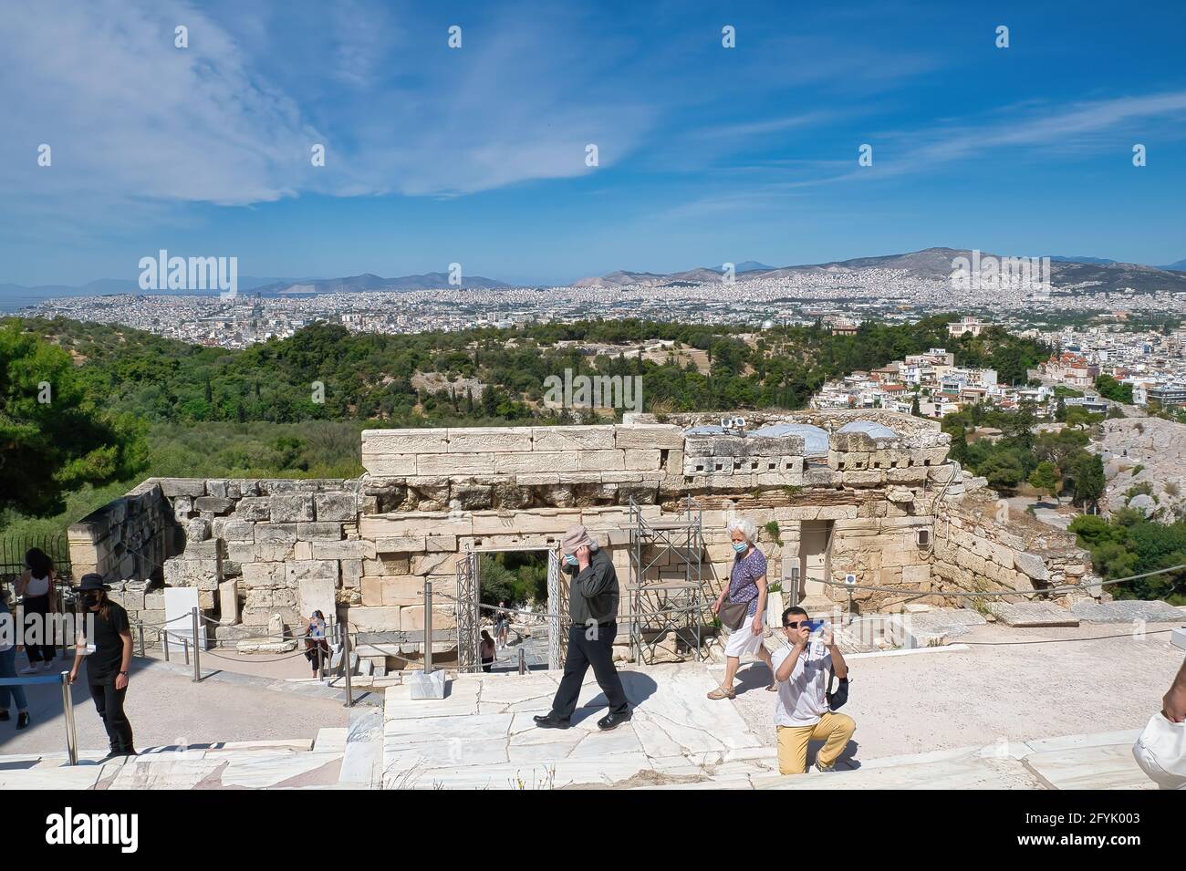 ATHENS, GREECE - May 18, 2021: Acropolis, Parthenon Propylaea, The ...