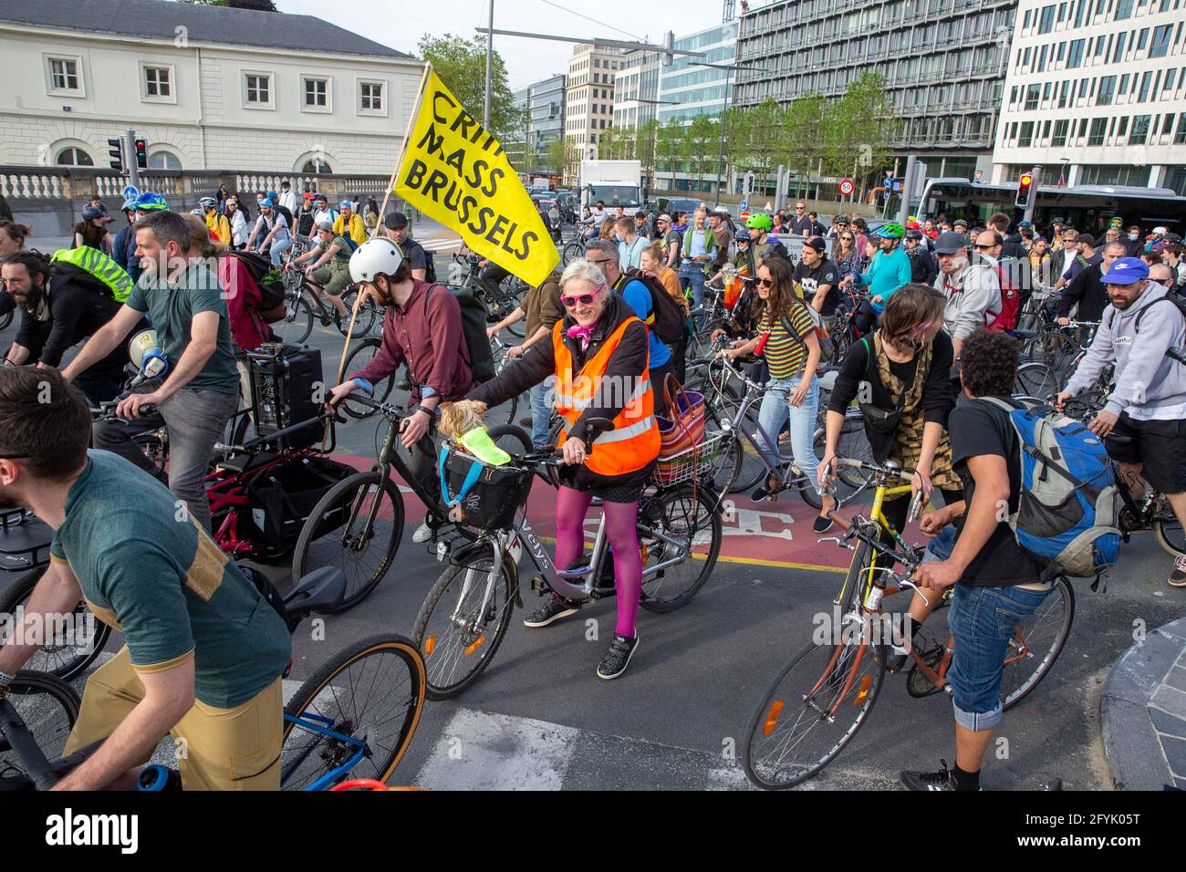 Illustration picture shows a protest action of the Critical Mass ...