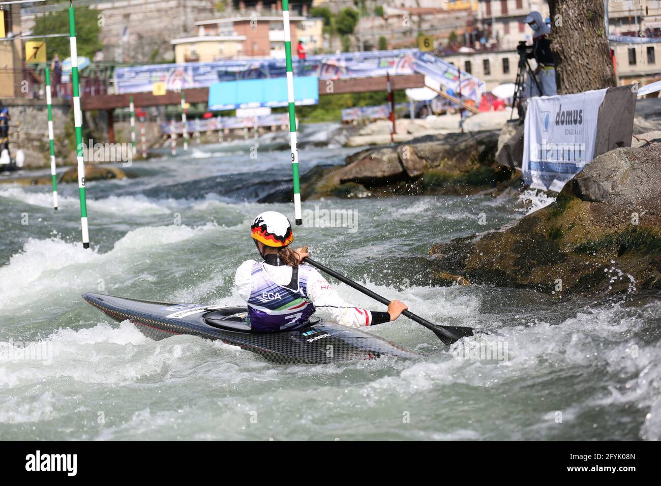 Andrea HERZOG of Germany competes in the Women's Canoe (C1) semifinals ...