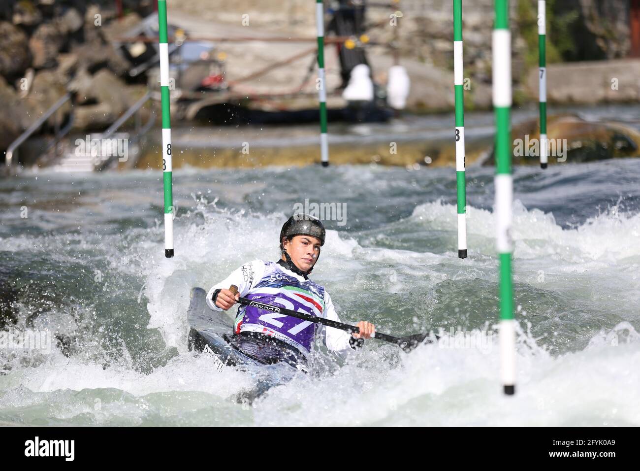 Elena BORGHI of Italy competes in the Women's Canoe (C1) semifinals ...