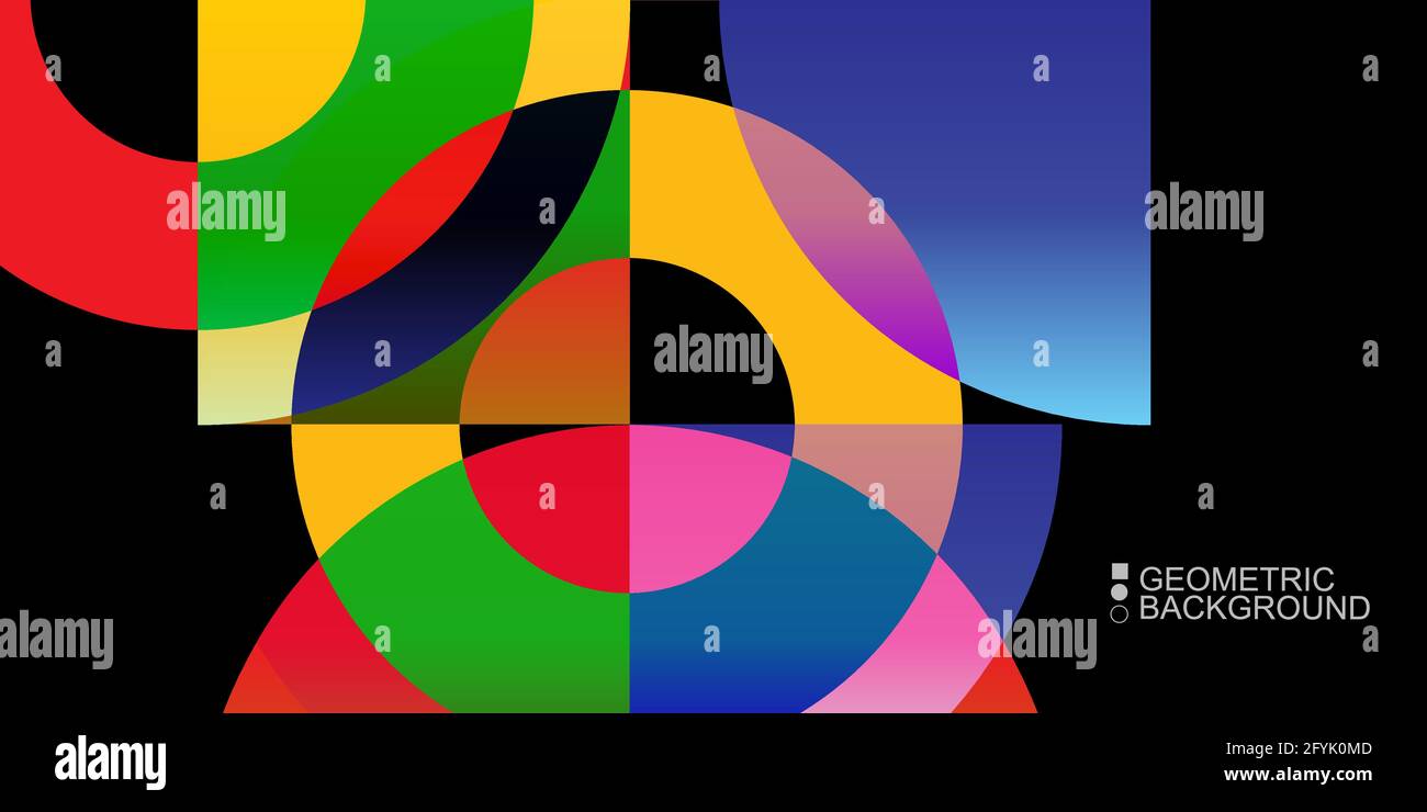 Abstract colorful background template with blended geometric shapes ...