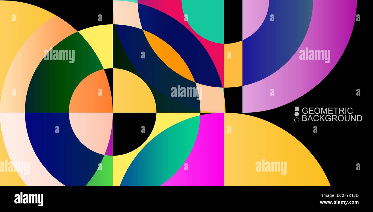 Abstract colorful background template with blended geometric shapes ...