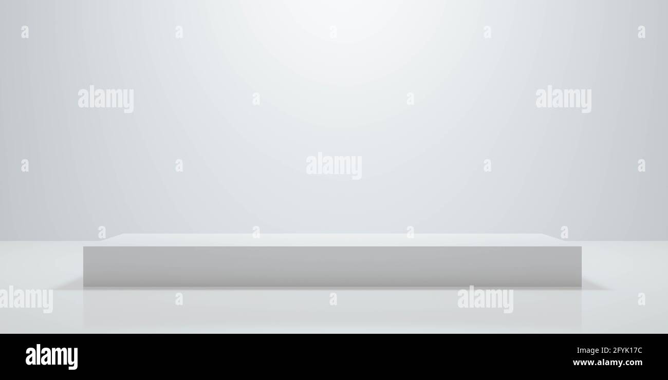 white abstract modern futuristic show case 3d render illustration Stock ...