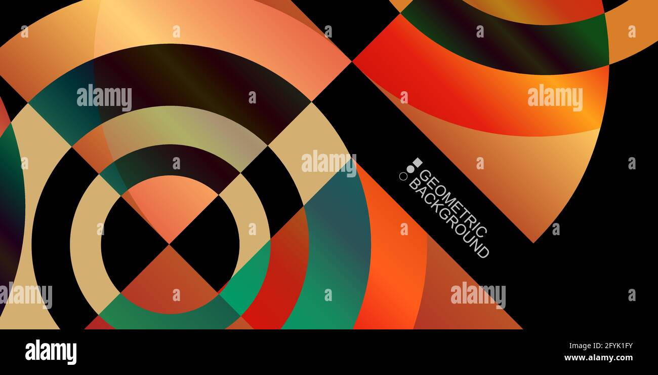 Abstract colorful background template with blended geometric shapes ...