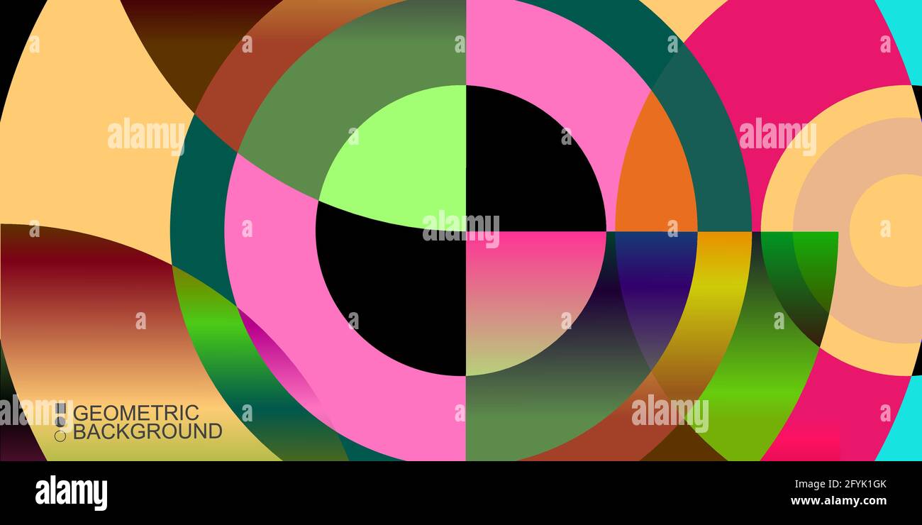 Abstract colorful background template with blended geometric shapes ...