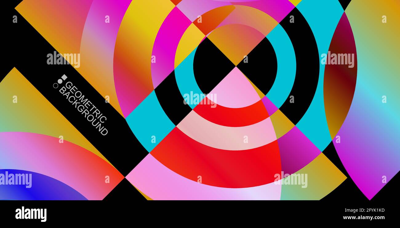 Abstract colorful background template with blended geometric shapes ...