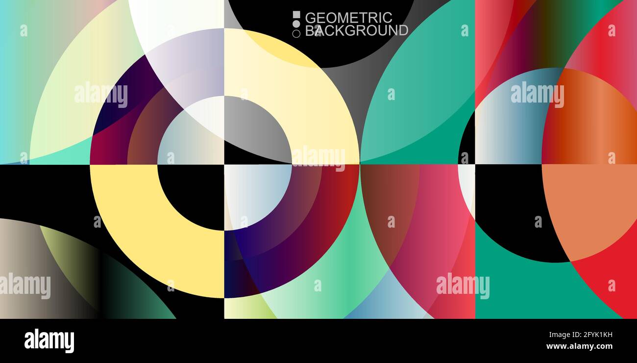 Abstract colorful background template with blended geometric shapes ...