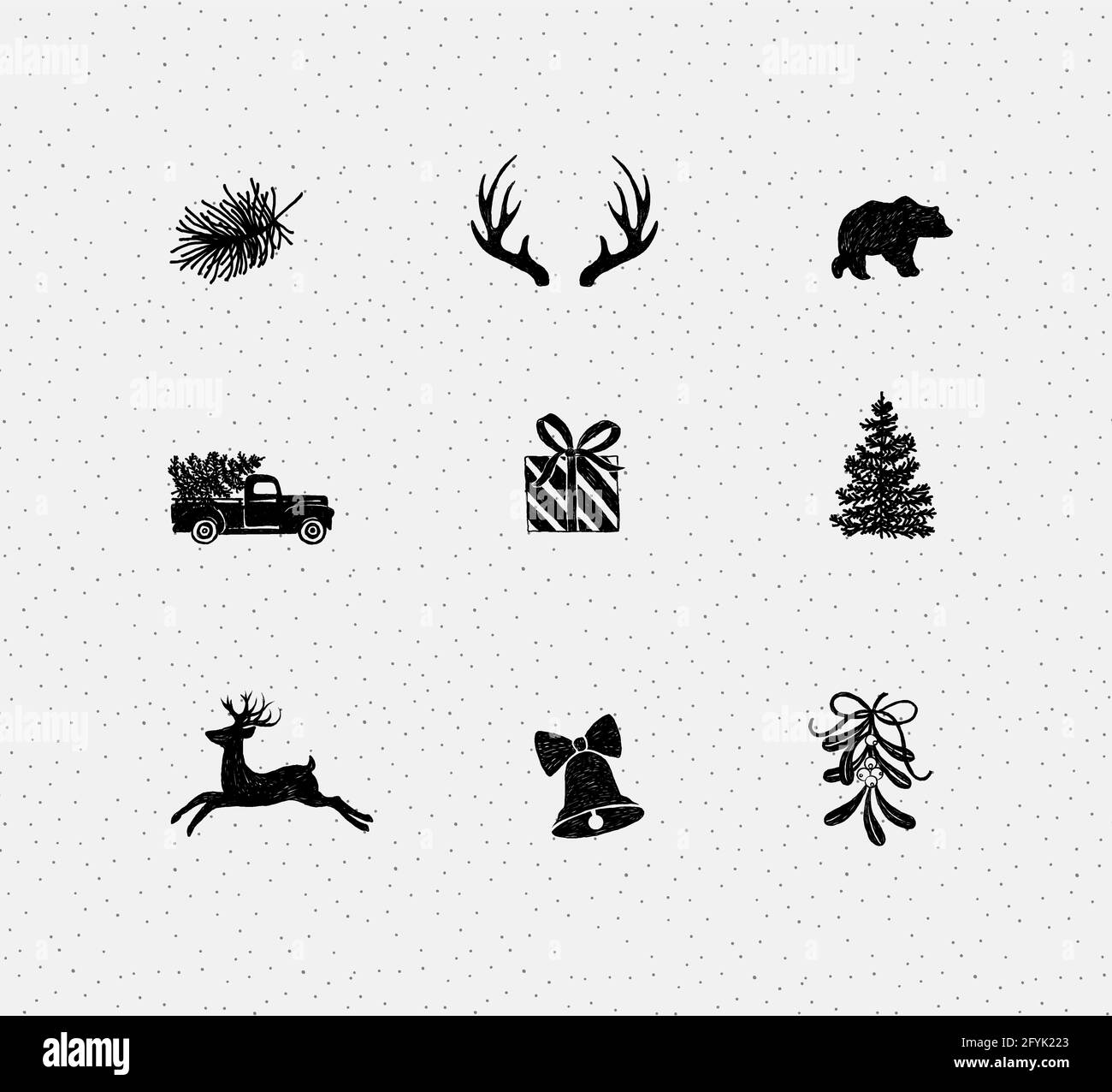 Christmas deer gift in Black and White Stock Photos & Images - Alamy