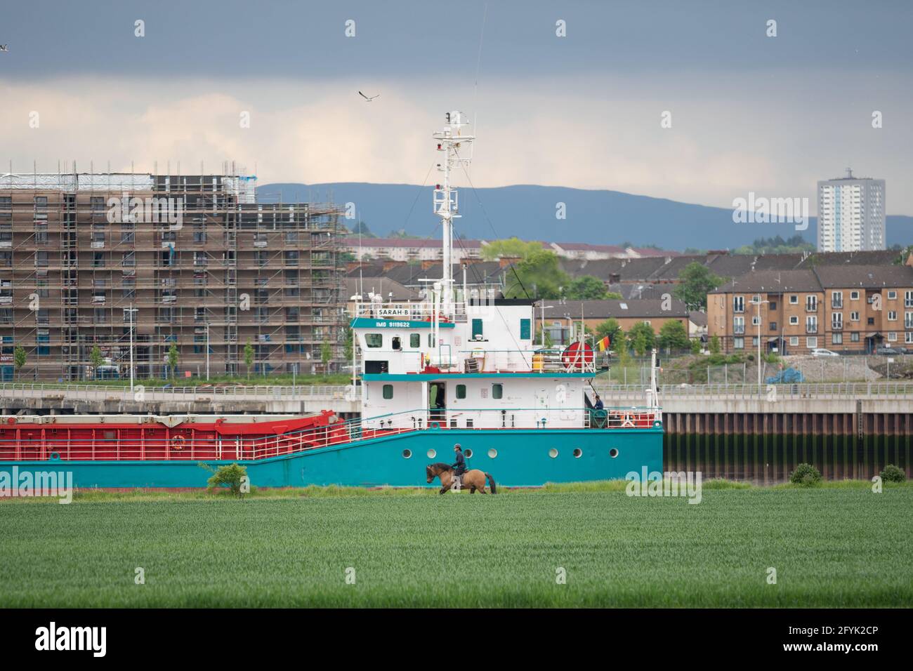 General cargo ship Sarah-B on the River Clyde Glasgow Stock Photo - Alamy
