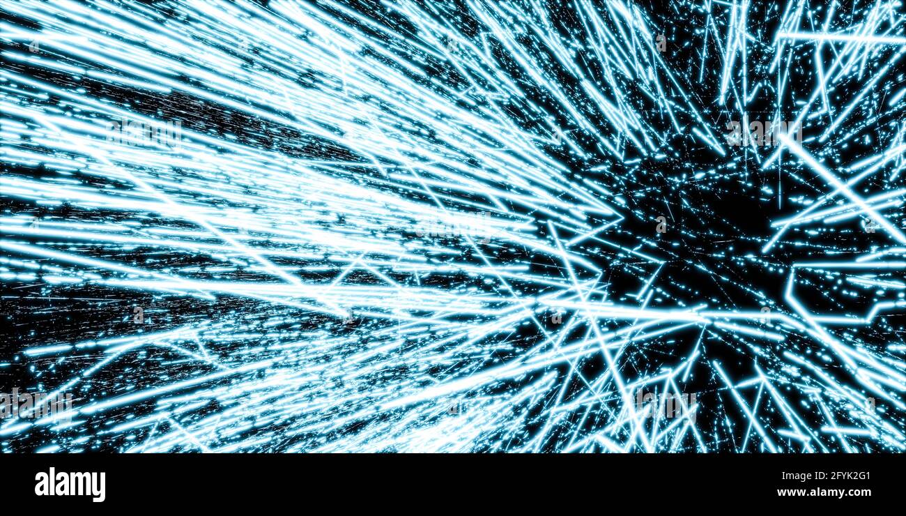 bright blue light streams effect 3d render illustration Stock Photo - Alamy