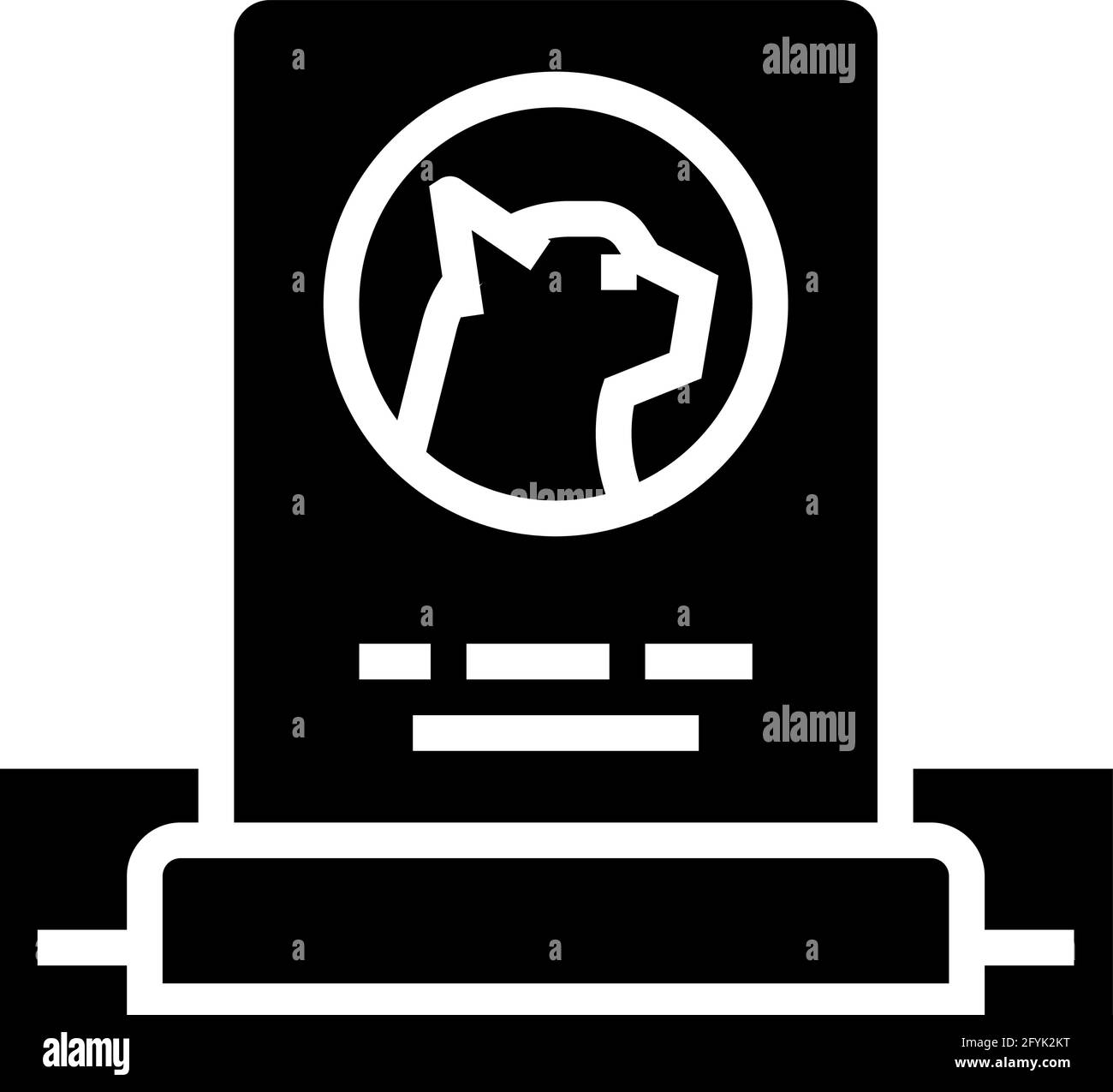 cat dead pet monument glyph icon vector illustration Stock Vector Image ...