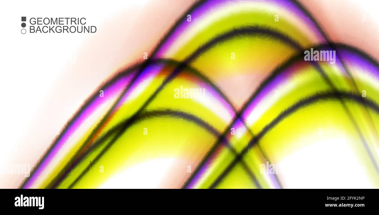 Geometric abstract background with waves in blurred colors Stock Vector ...