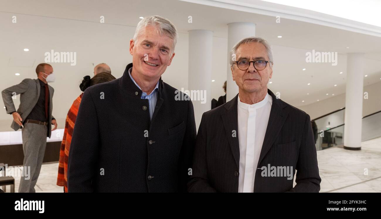 Hamburg, Germany. 28th May, 2021. Choreographer John Neumeier (r) and ...