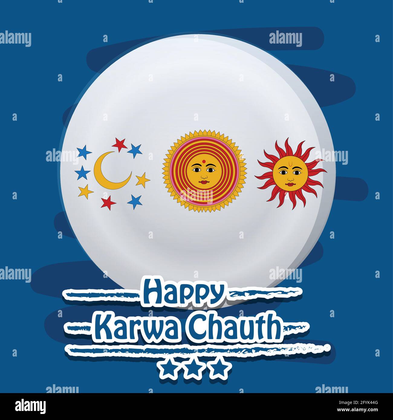 Hindu Festival Karva Chauth Stock Vector Image & Art - Alamy