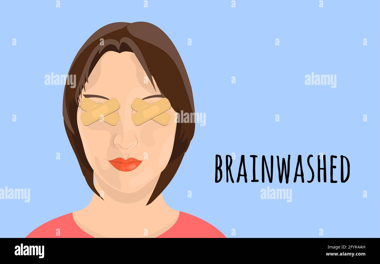 Face woman eyes closed fear Stock Vector Images - Alamy