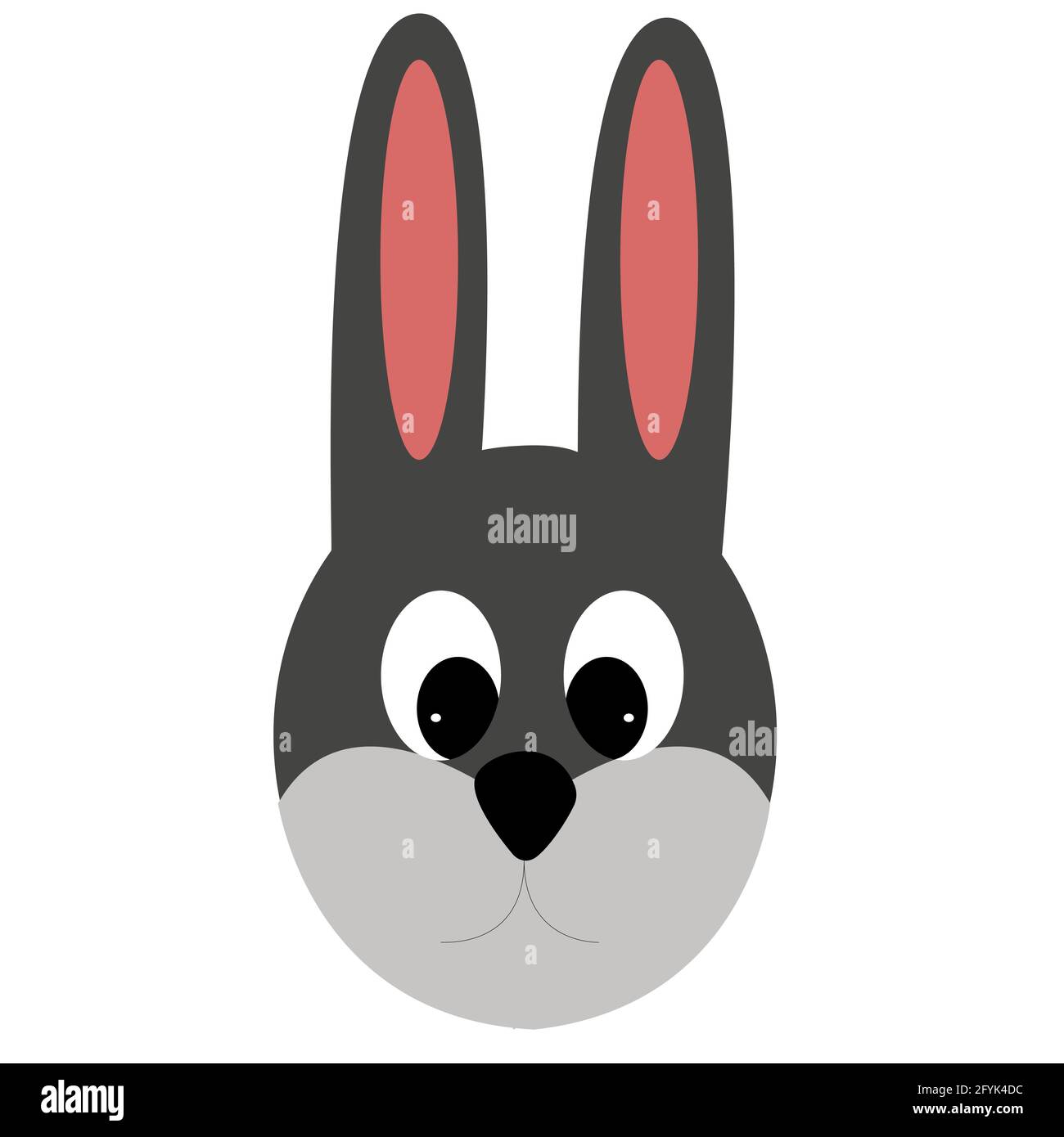 Gray hare head vector. Adorable pet. Sketch style Stock Vector Image ...